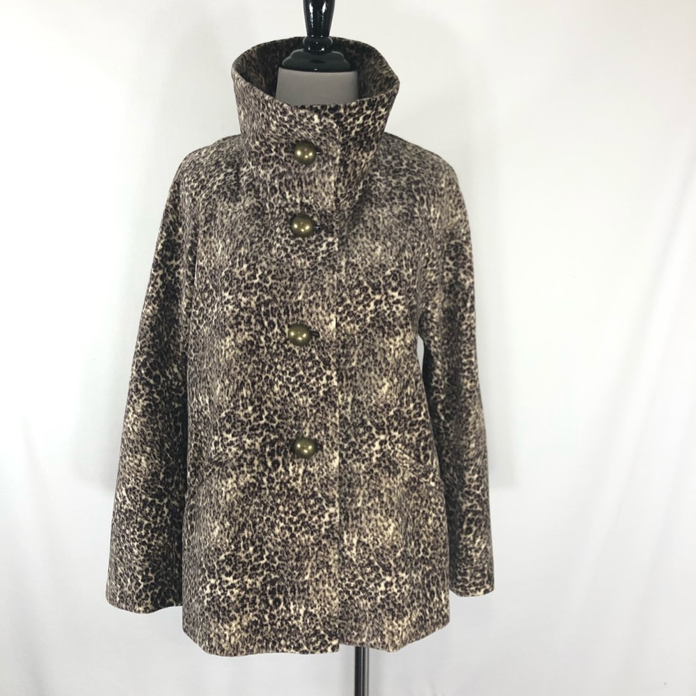 Talbots Retro Velvet Animal Print Jacket - Gem